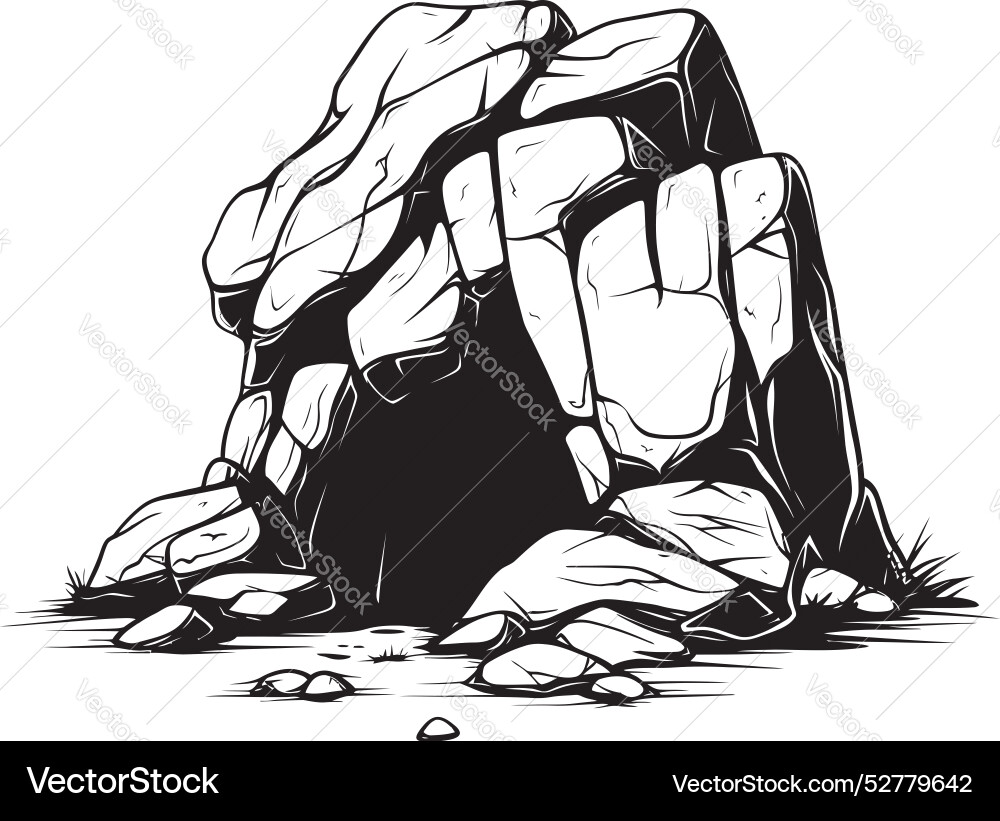 Ancient shelter stone cave symbol age haven Vector Image