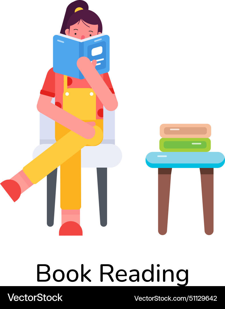 Book reading Royalty Free Vector Image - VectorStock