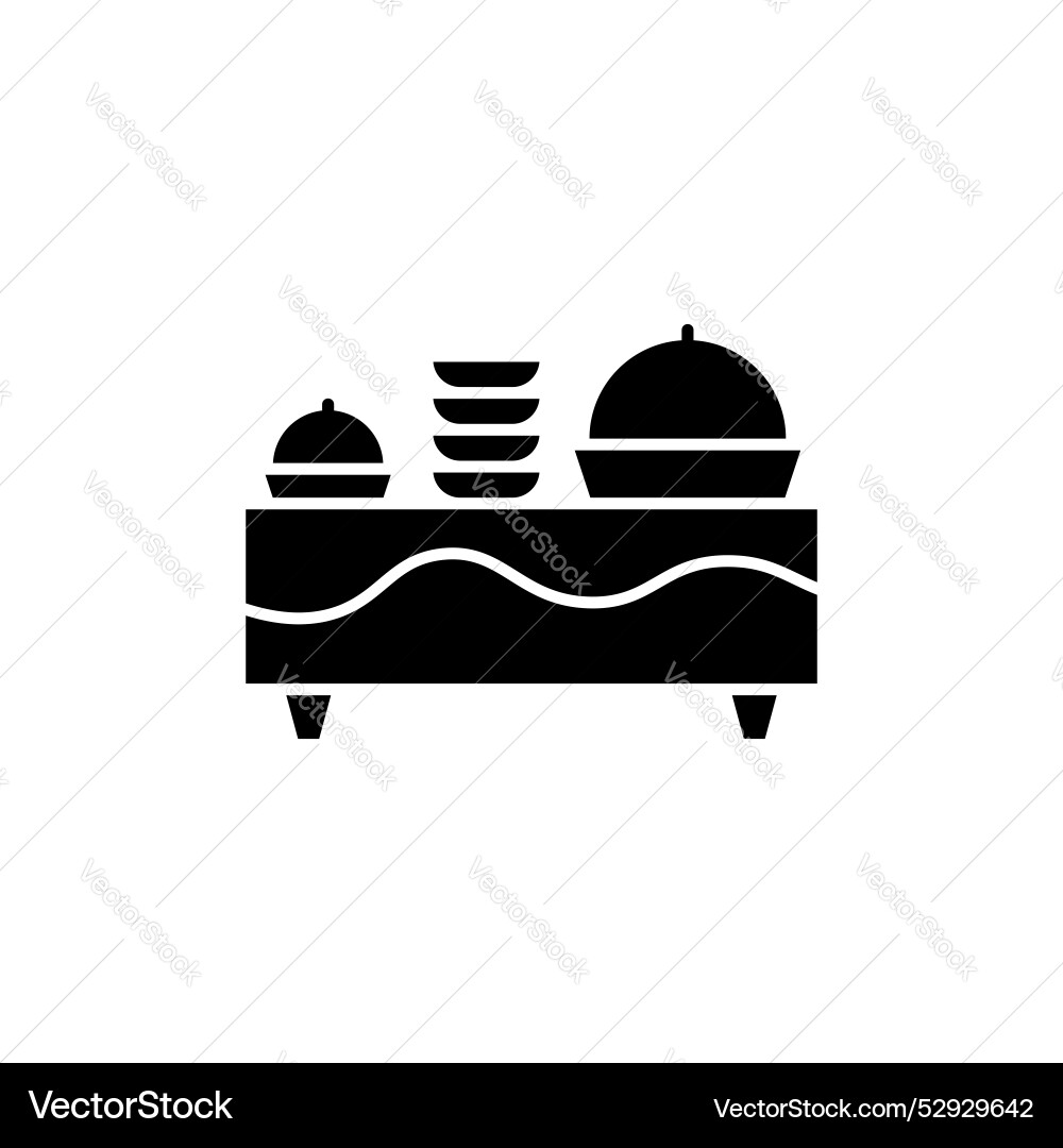Catering buffet icon set banquet party covered Vector Image
