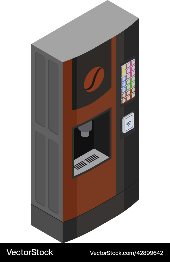 Coffee vending machine composition Royalty Free Vector Image