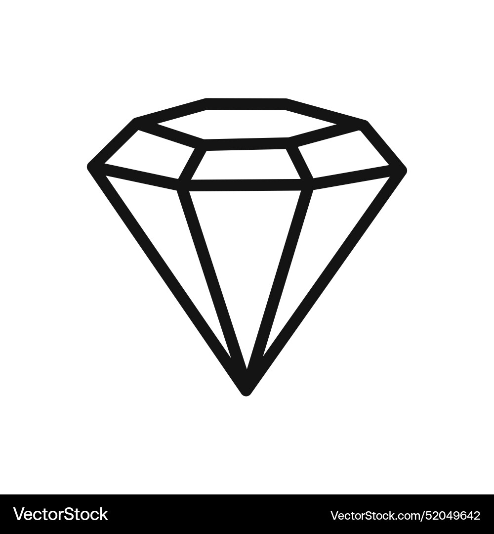 Diamond icon linear graphics sign Royalty Free Vector Image