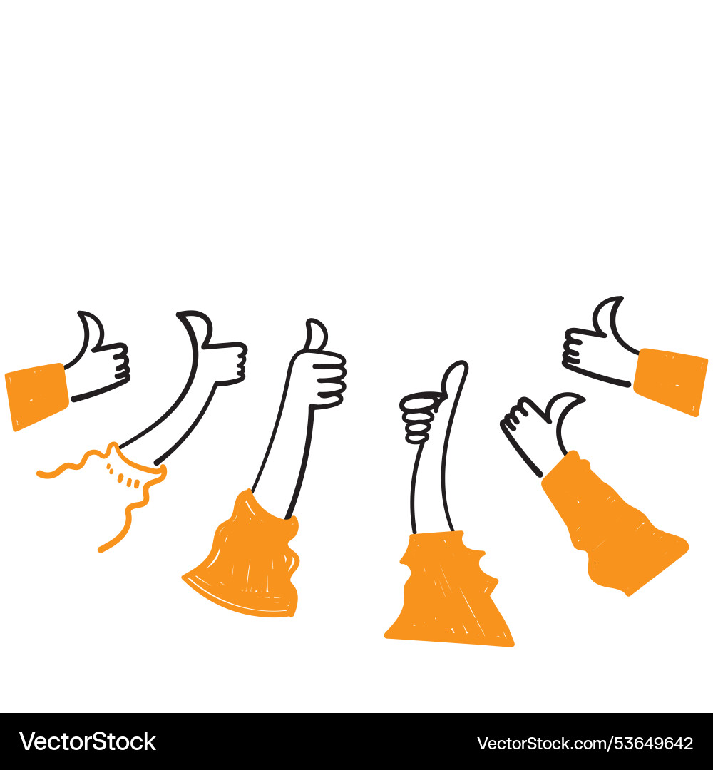 Hand gezeichnet Doodle Leute geben Daumen zusammen