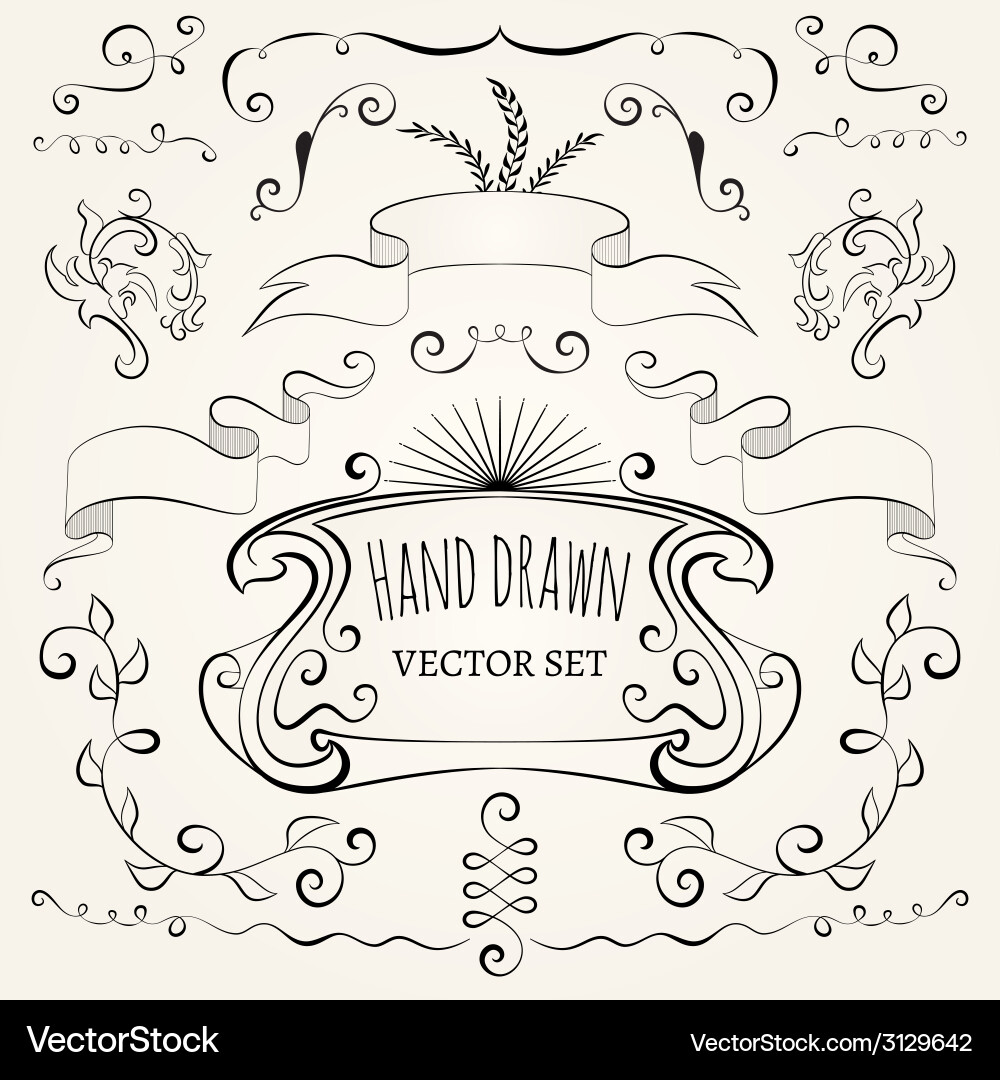 Hand-drawn elements Royalty Free Vector Image - VectorStock