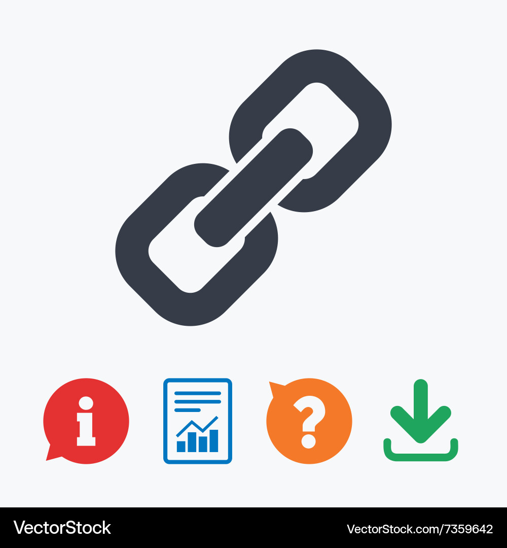 Link sign icon hyperlink symbol Royalty Free Vector Image