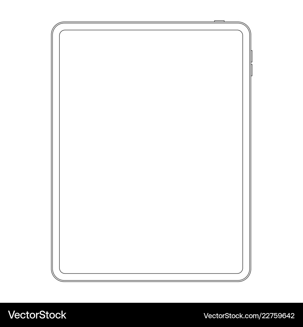 Outline line style of new version tablet Vector Image