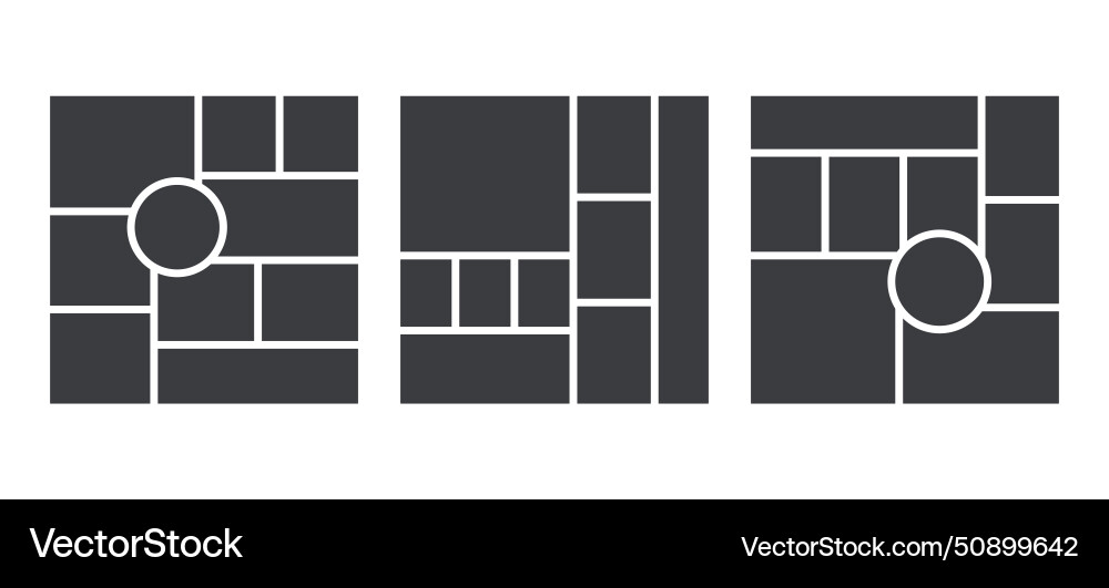 Photo collage template moodboard layout mosaic Vector Image