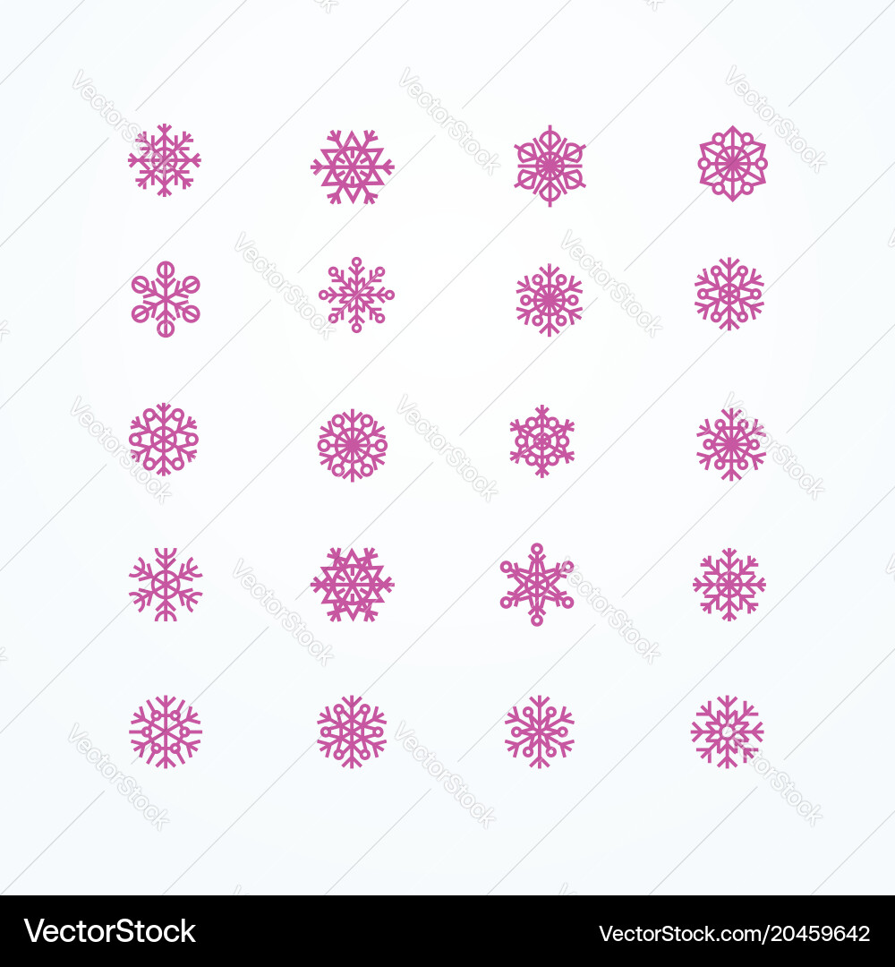 Red snowflakes icon on white background Royalty Free Vector