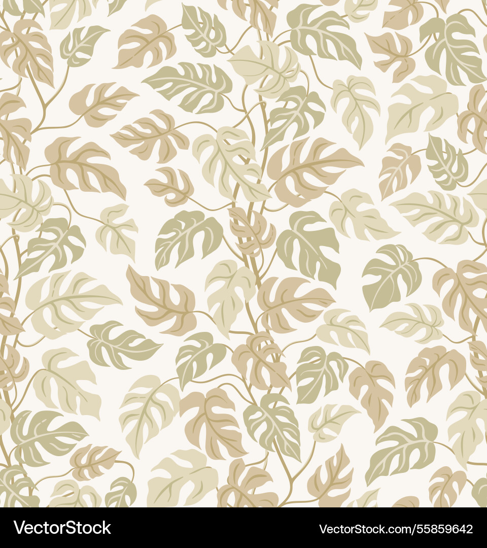 Seamless leafy pattern natural Royalty Free Vector Image