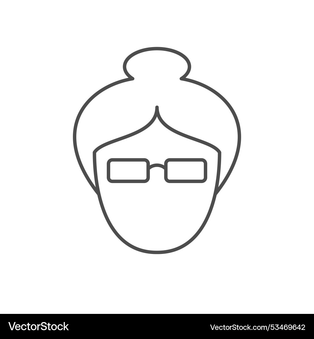 Senior female line outline icon Royalty Free Vector Image