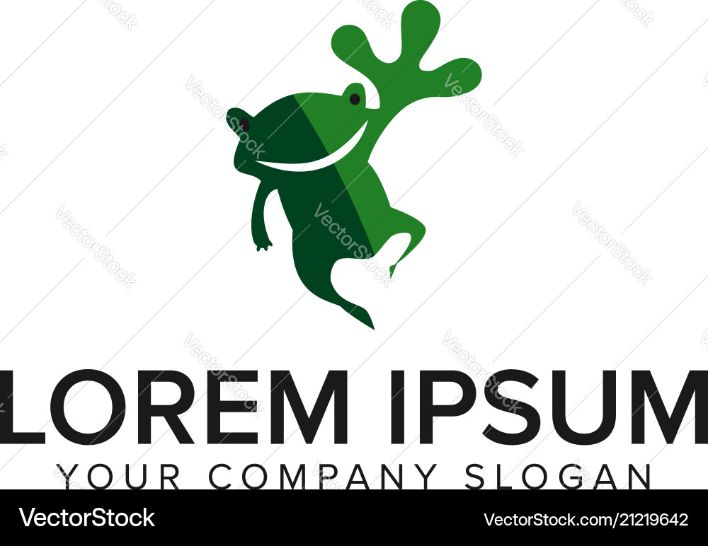 Smile frog logo design concept template Royalty Free Vector