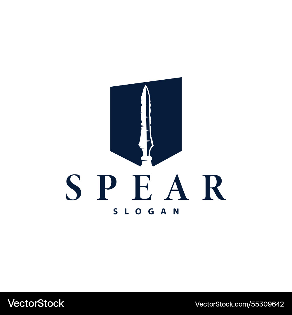 Spear logo arrowhead weapon design hunting Vector Image