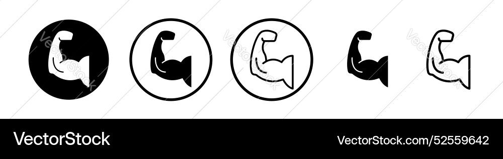 Strong arm icon set on white background Royalty Free Vector