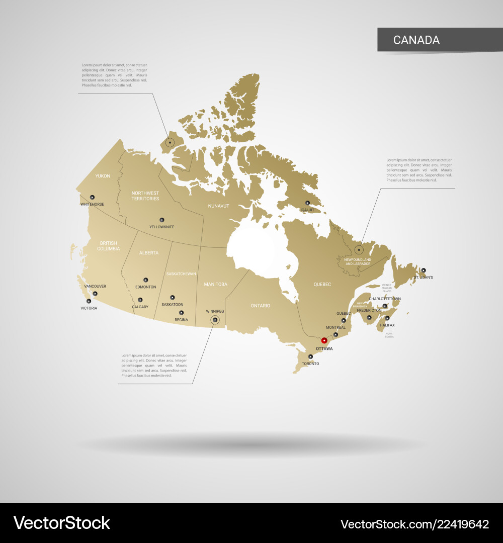 Stylized canada map Royalty Free Vector Image - VectorStock