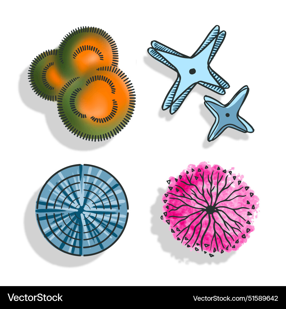 Tree pictograms in color for design4 Royalty Free Vector Tree pictograms in color for design4 Royalty Free Vector