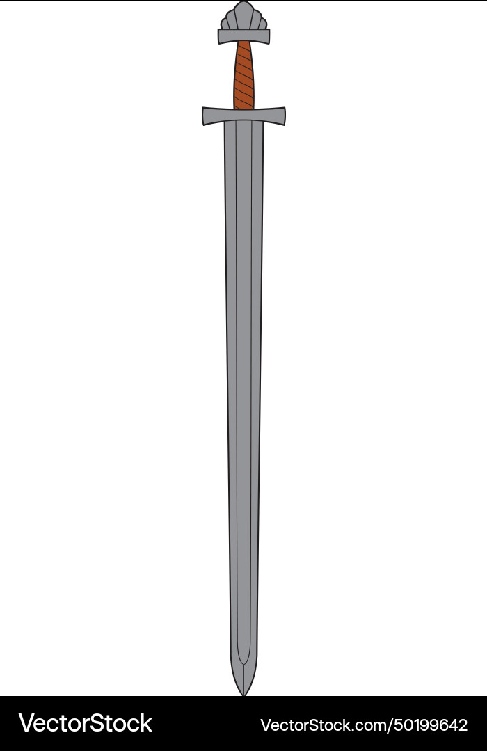 Viking sword color Royalty Free Vector Image - VectorStock