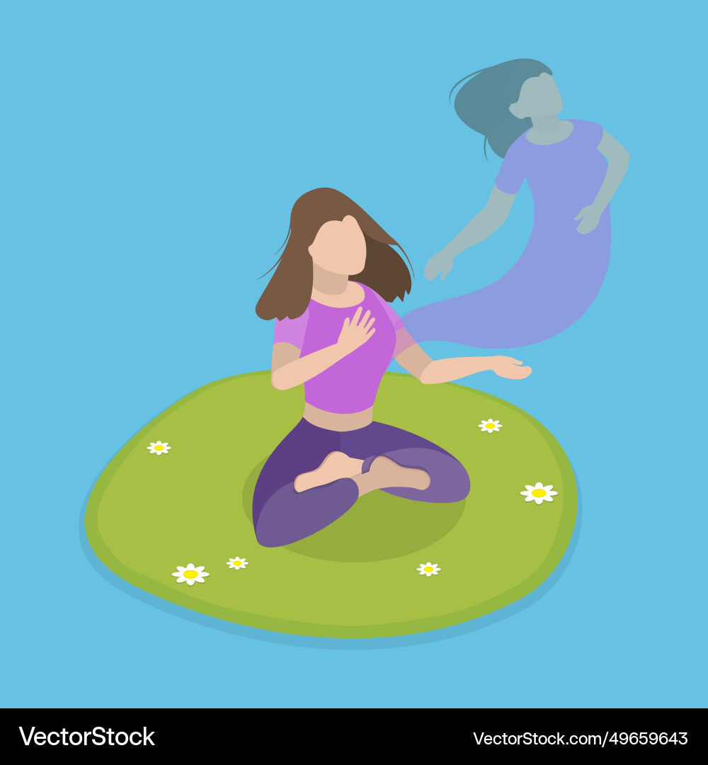 3d isometric flat of spirit Royalty Free Vector Image