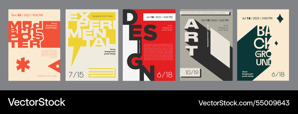 Abstract cover typography template posters Vector Image