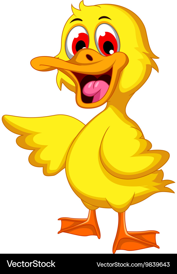 Cute baby duck cartoon Royalty Free Vector Image