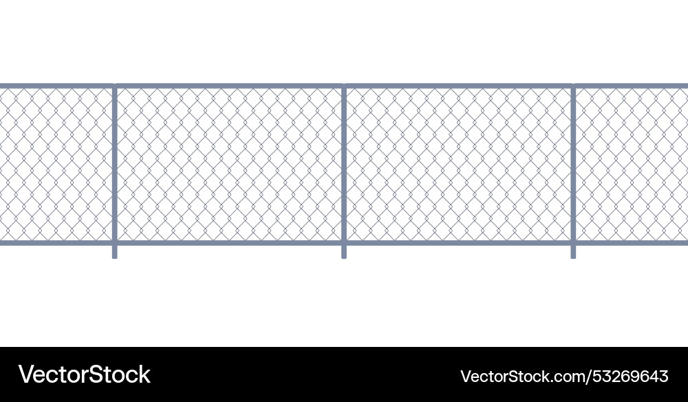Fence from wire mesh line seamless pattern black Vector Image