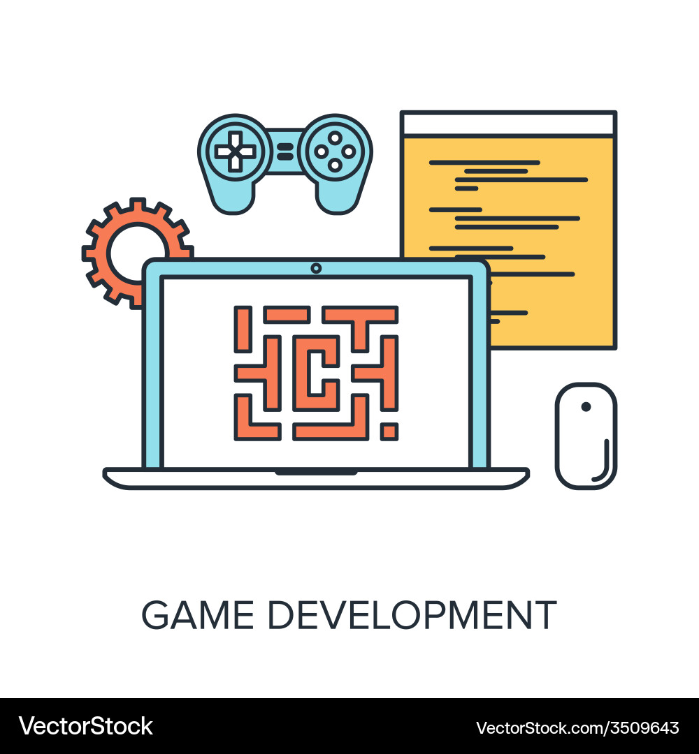 Game Development Concepts Royalty Free Vector Image