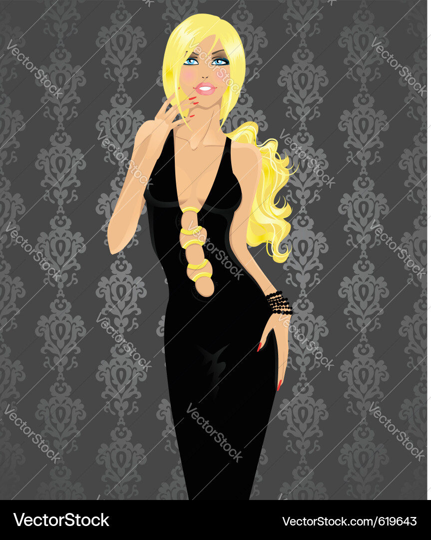 Glamour blonde girl Royalty Free Vector Image - VectorStock