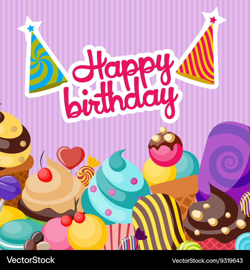 Happy birthday composition Royalty Free Vector Image