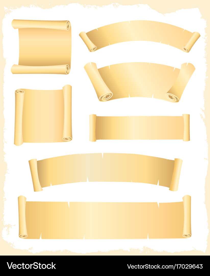 Parchment scroll and banners Royalty Free Vector Image