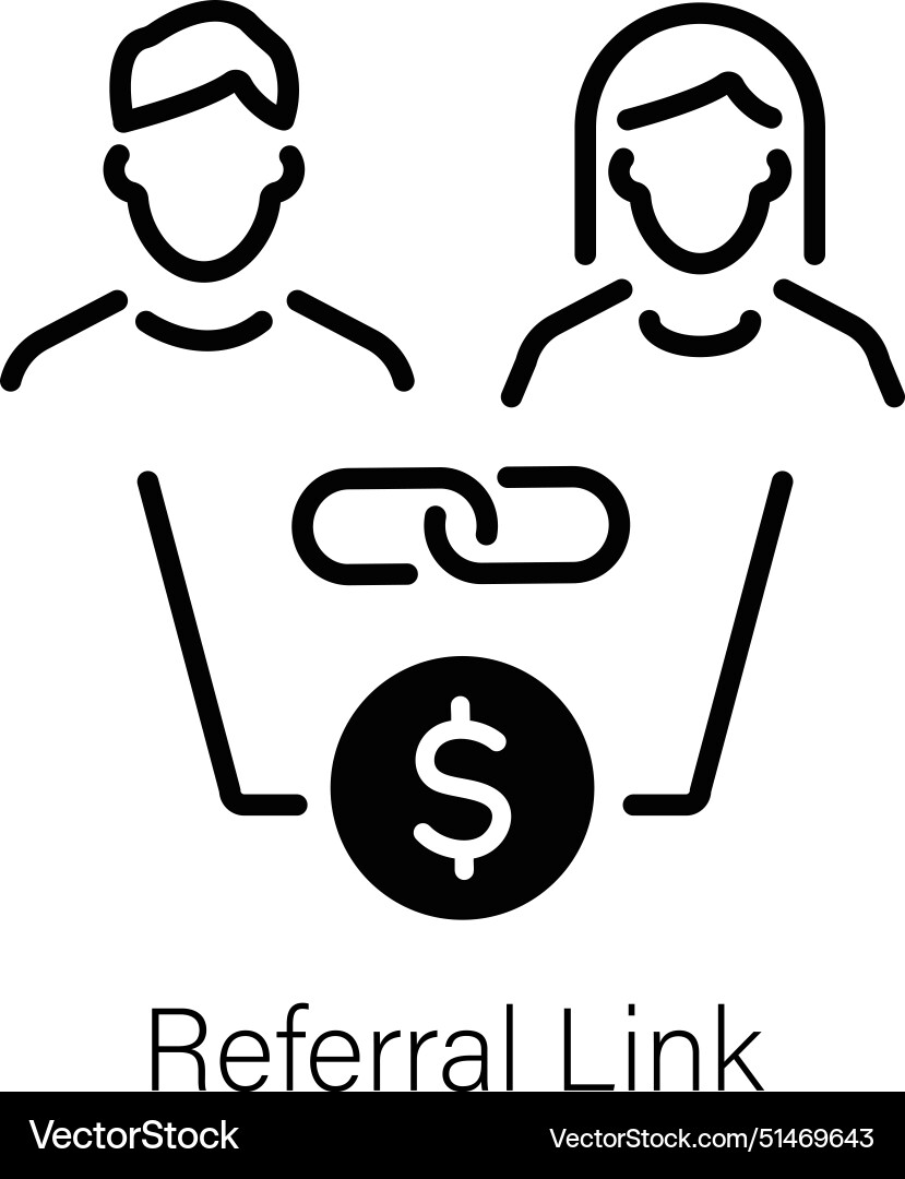 Referral link Royalty Free Vector Image - VectorStock