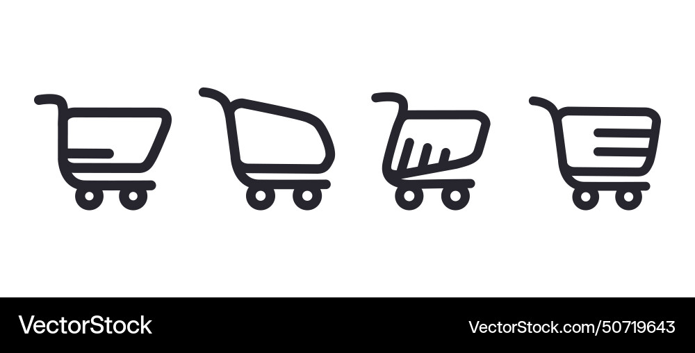 Set shopping cart icon Royalty Free Vector Image