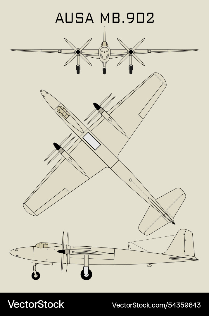 This is a technical diagram of the ausa mb 902 Vector Image