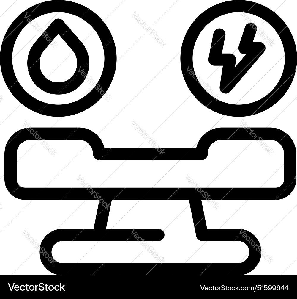 Balance scale comparing water drop and lightning Vector Image