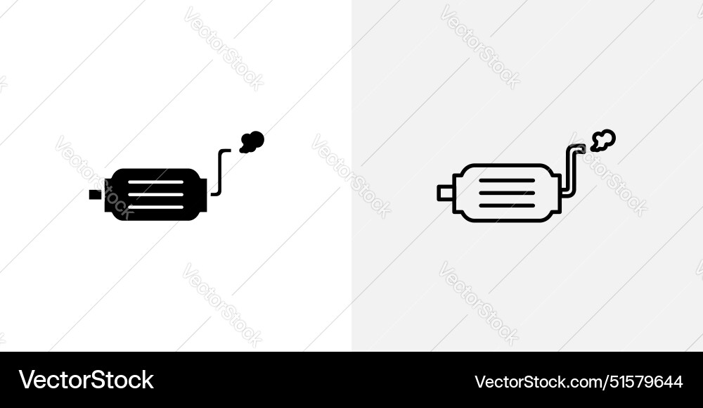 Exhaust pipe icon icon set Royalty Free Vector Image