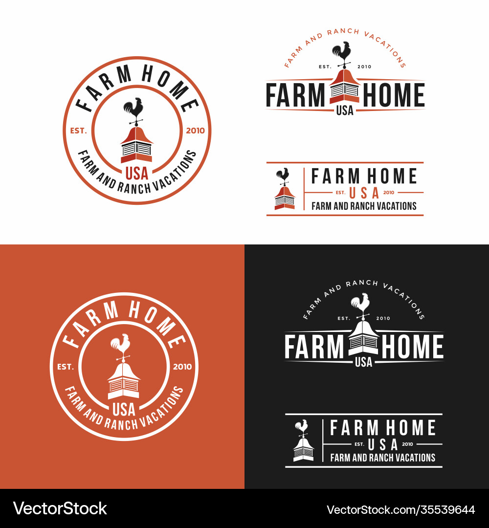 Farm house logo design template Royalty Free Vector Image