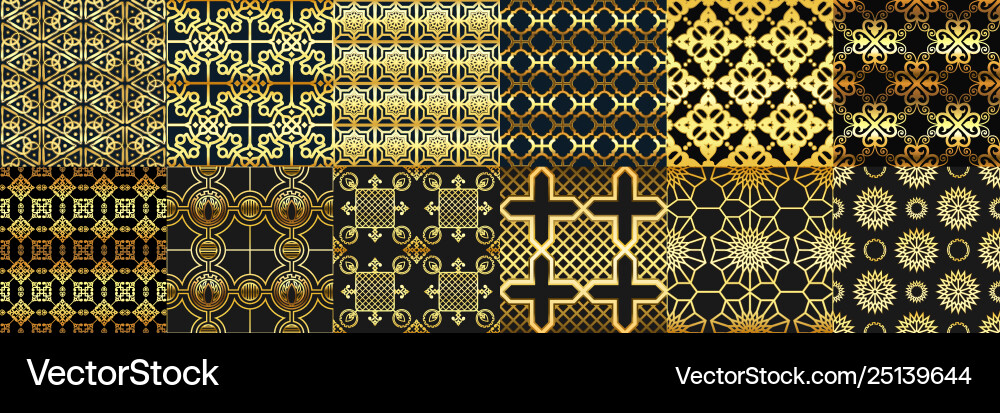 Golden arabic ornaments seamless pattern arabs Vector Image