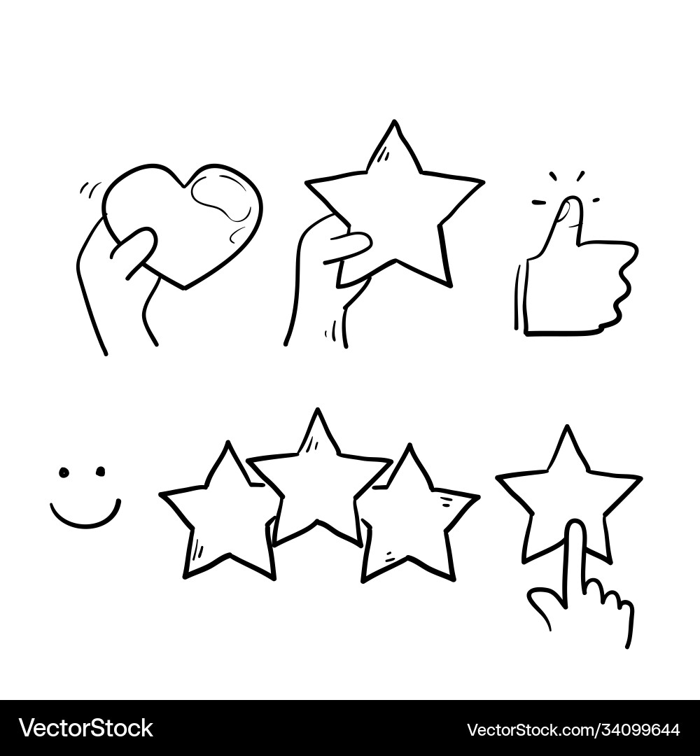 Hand drawn simple set customer satisfaction Vector Image
