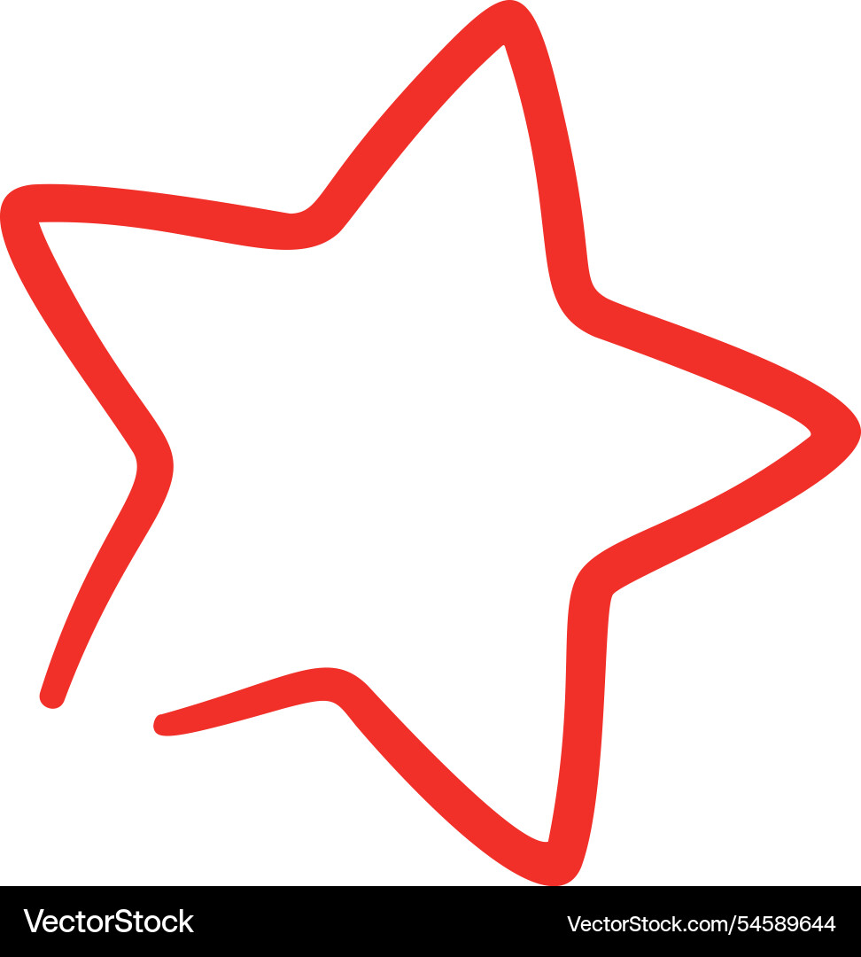 Hand-drawn star red frame scribble Royalty Free Vector Image