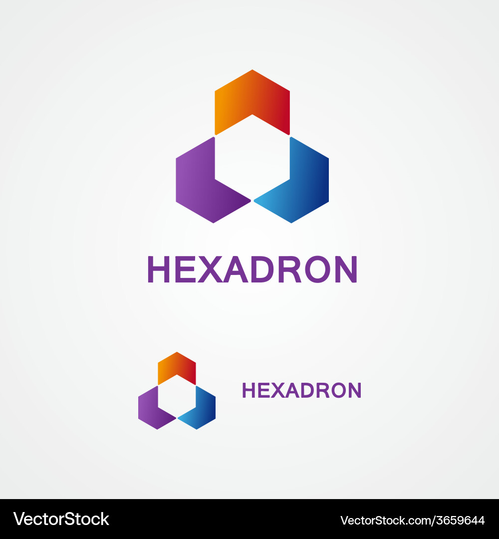 Hexagon design logo Royalty Free Vector Image - VectorStock
