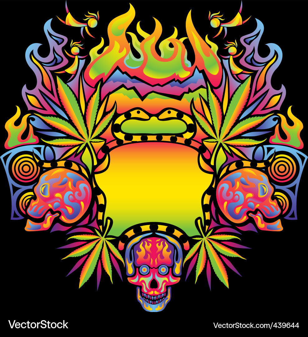 Psychedelic Cannabis Art Royalty Free Vector Image