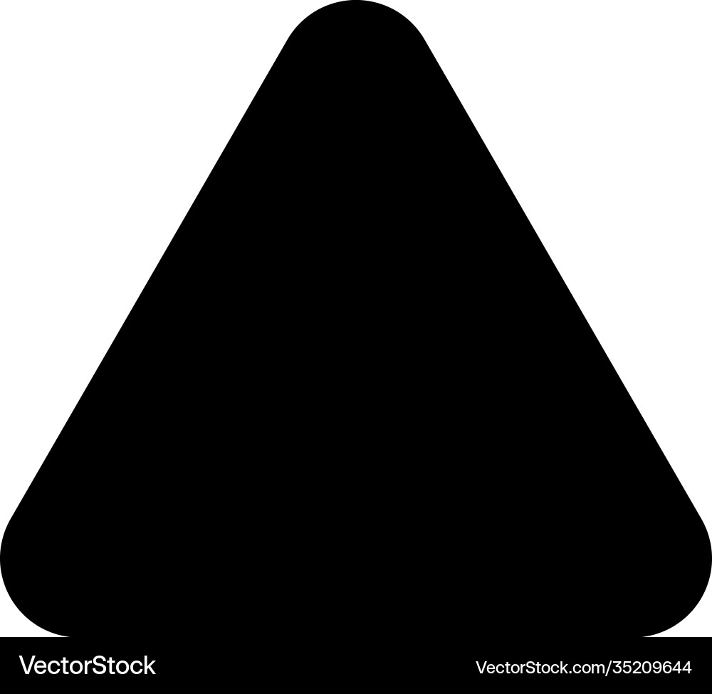 Rounded triangle flat icon Royalty Free Vector Image