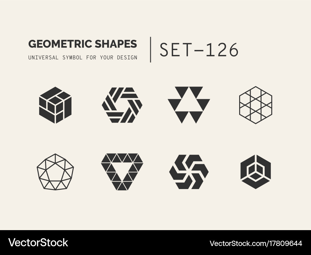 Set of universal minimal geometric Royalty Free Vector Image