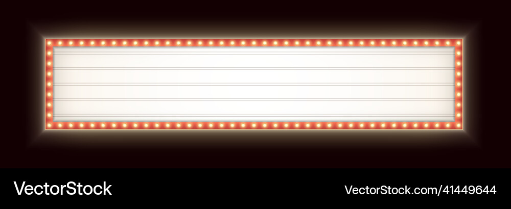 Wide retro lightbox with light bulbs vintage Vector Image