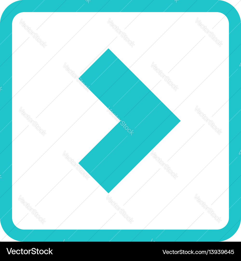 Arrow sign linear square icon Royalty Free Vector Image