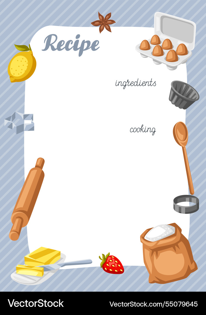 Background with bakery utensils cooking tools Vector Image