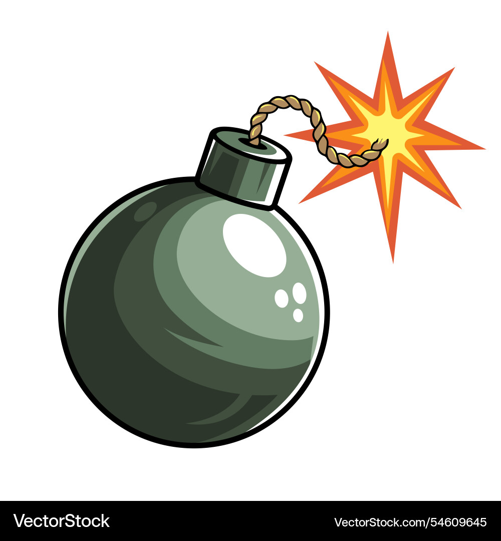 Bomb clipart art with fire Royalty Free Vector Image