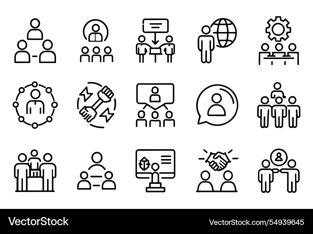 Business team management discussion interaction Vector Image