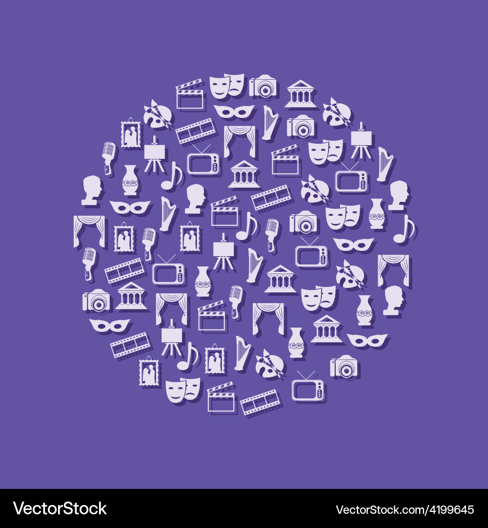 Culture icons in circle Royalty Free Vector Image