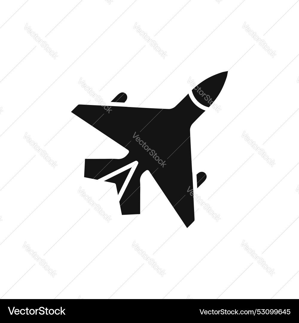 Fighter jet icon isolated on white background Vector Image