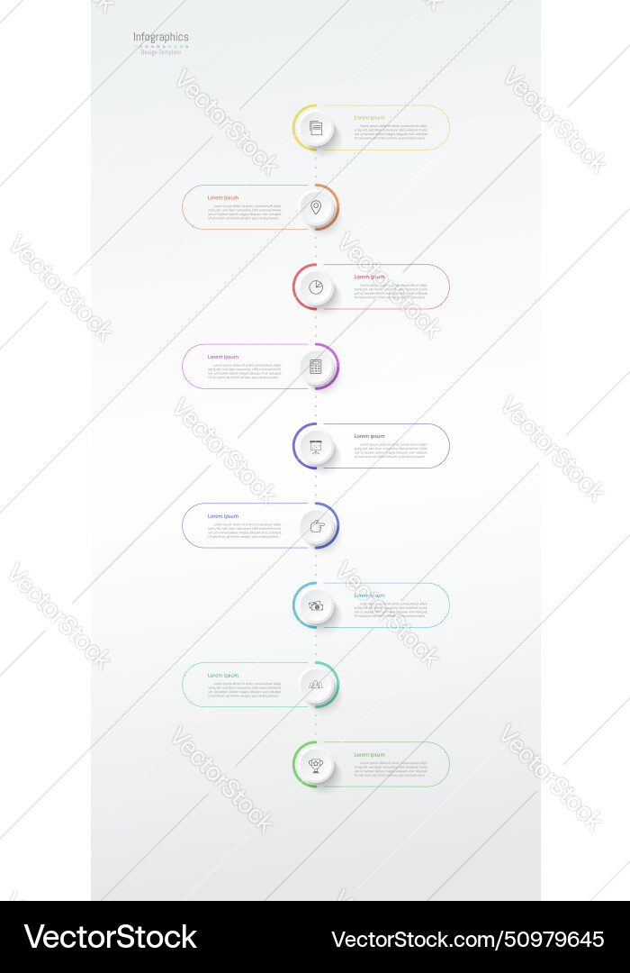 Infographic 9 options design elements Royalty Free Vector