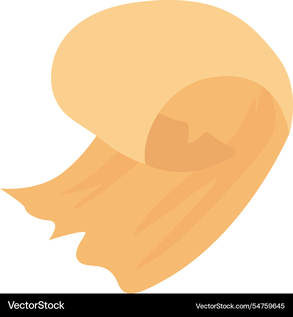 Light brown silk scarf flowing gracefully Vector Image