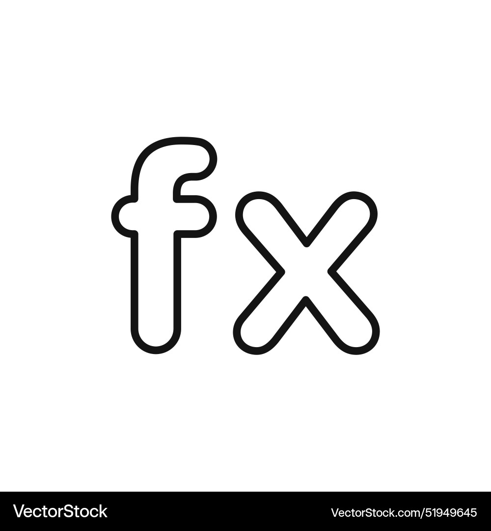 Math function logo sign outline Royalty Free Vector Image